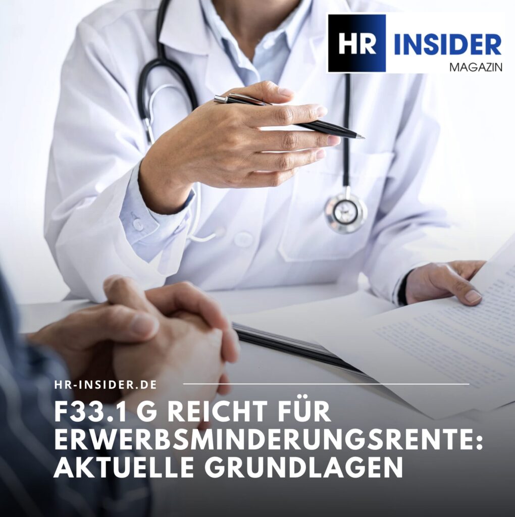 F33.1 G reicht für Erwerbsminderungsrente | Depressiv